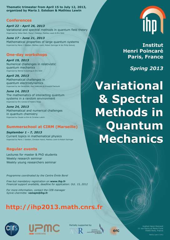T2-2013 Variational & spectral methods in quantum mechanics | Institut ...